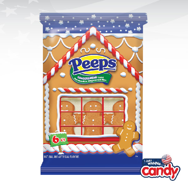 Peeps Marshmallow Gingerbread Man 6 Pack 2.375oz (67g) - IJustWannaCandy