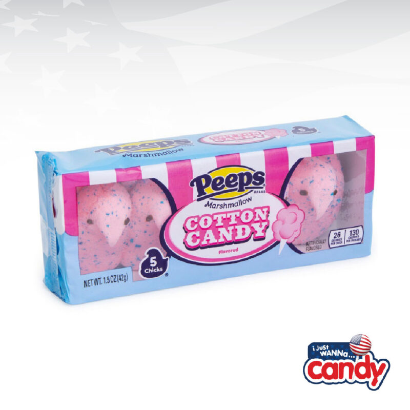 Peeps Cotton Candy Marshmallow Chicks 5 Pack 1.5oz (42g) - IJustWannaCandy